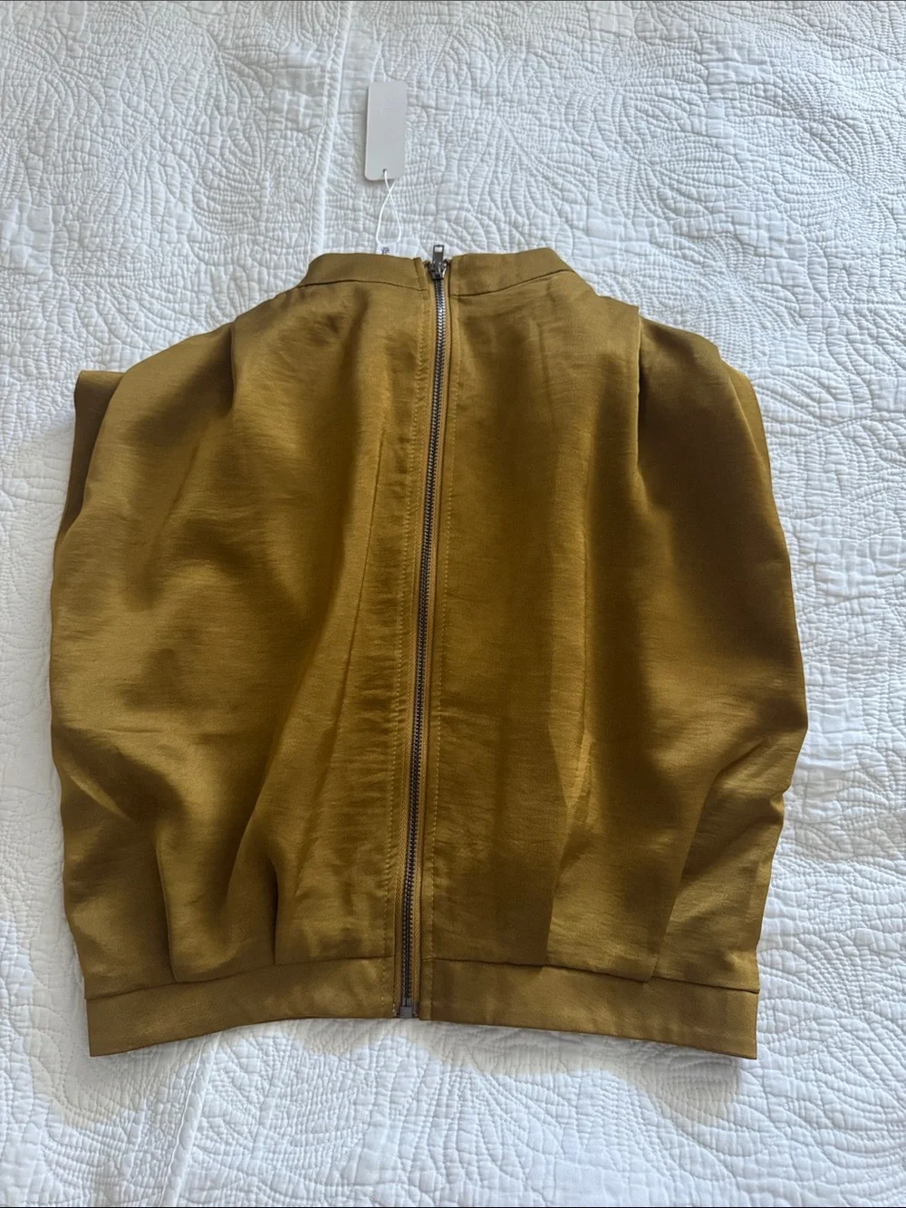 Tops | Olivegold Satin Mock Neck Top | Poshmark